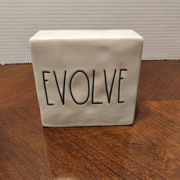 Rae Dunn | Office | Rae Dunn Square Block Think Evolve 4 X 4 Desk Sign ...